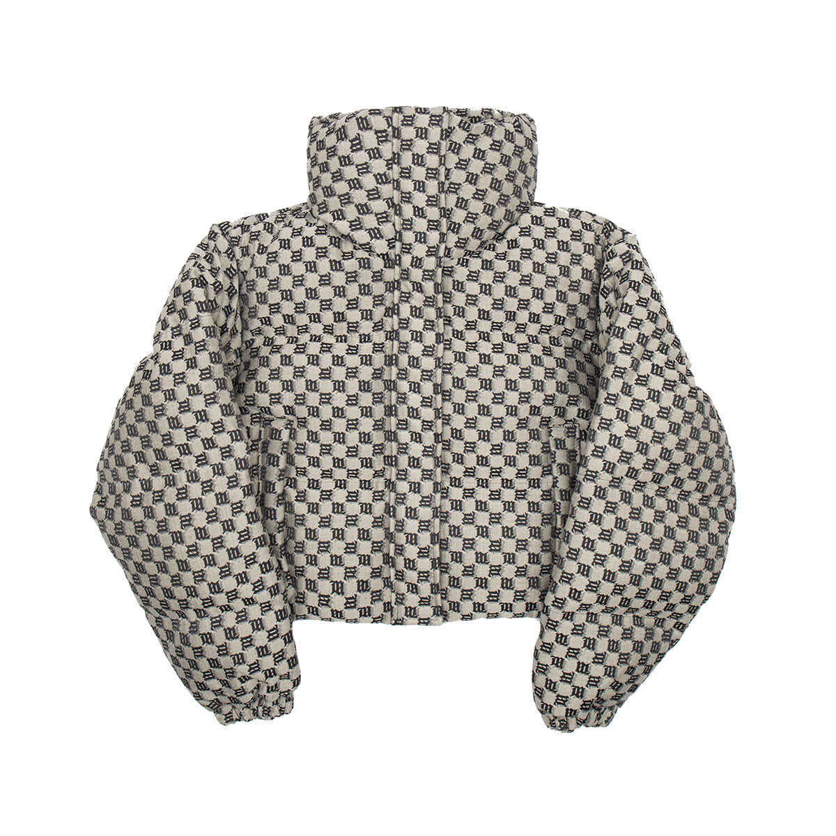 MISBHV Monogram Signature Jacquard Puffer Jacket - Beige/Black | Garmentory