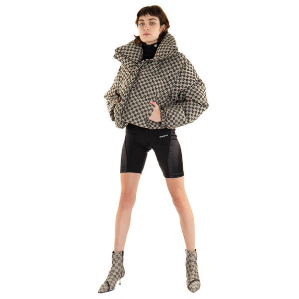 MISBHV Monogram Signature Jacquard Puffer Jacket - Beige/Black | Garmentory