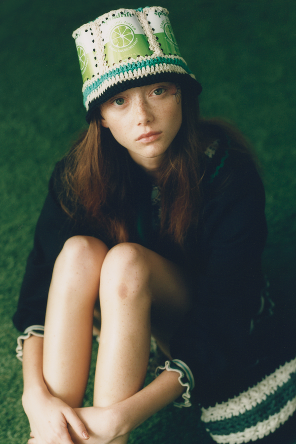 Anna Sui Recycled Crochet Hat - Lime | Garmentory