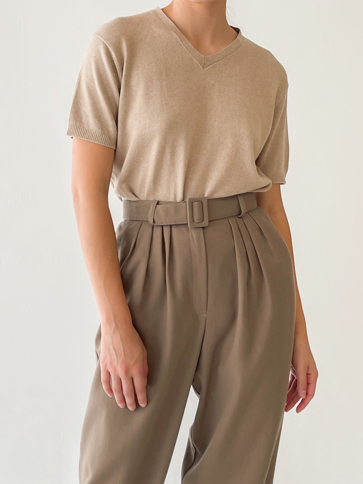 Vintage Silk Knit Top - Beige | Garmentory