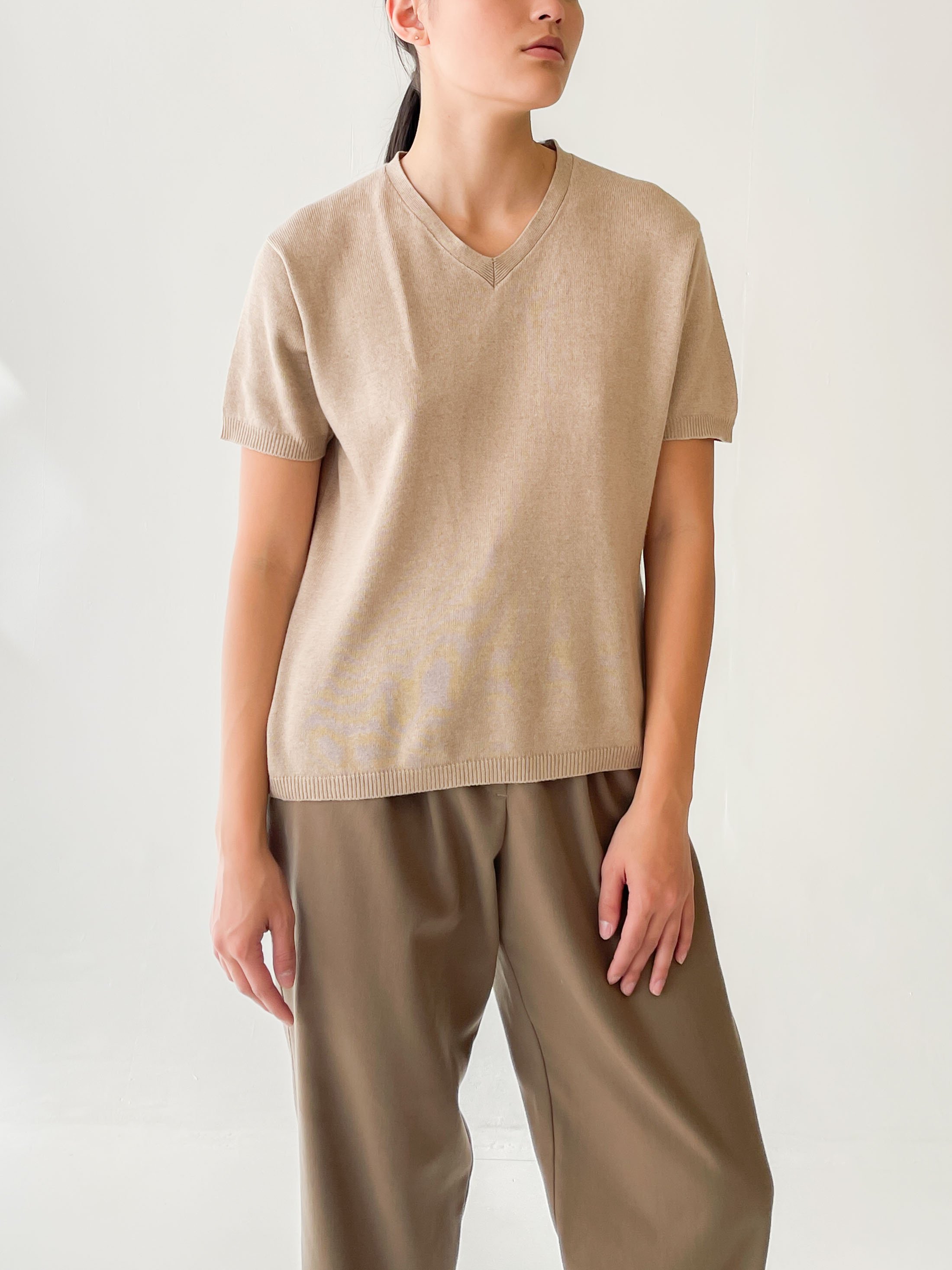 Vintage Silk Knit Top - Beige | Garmentory