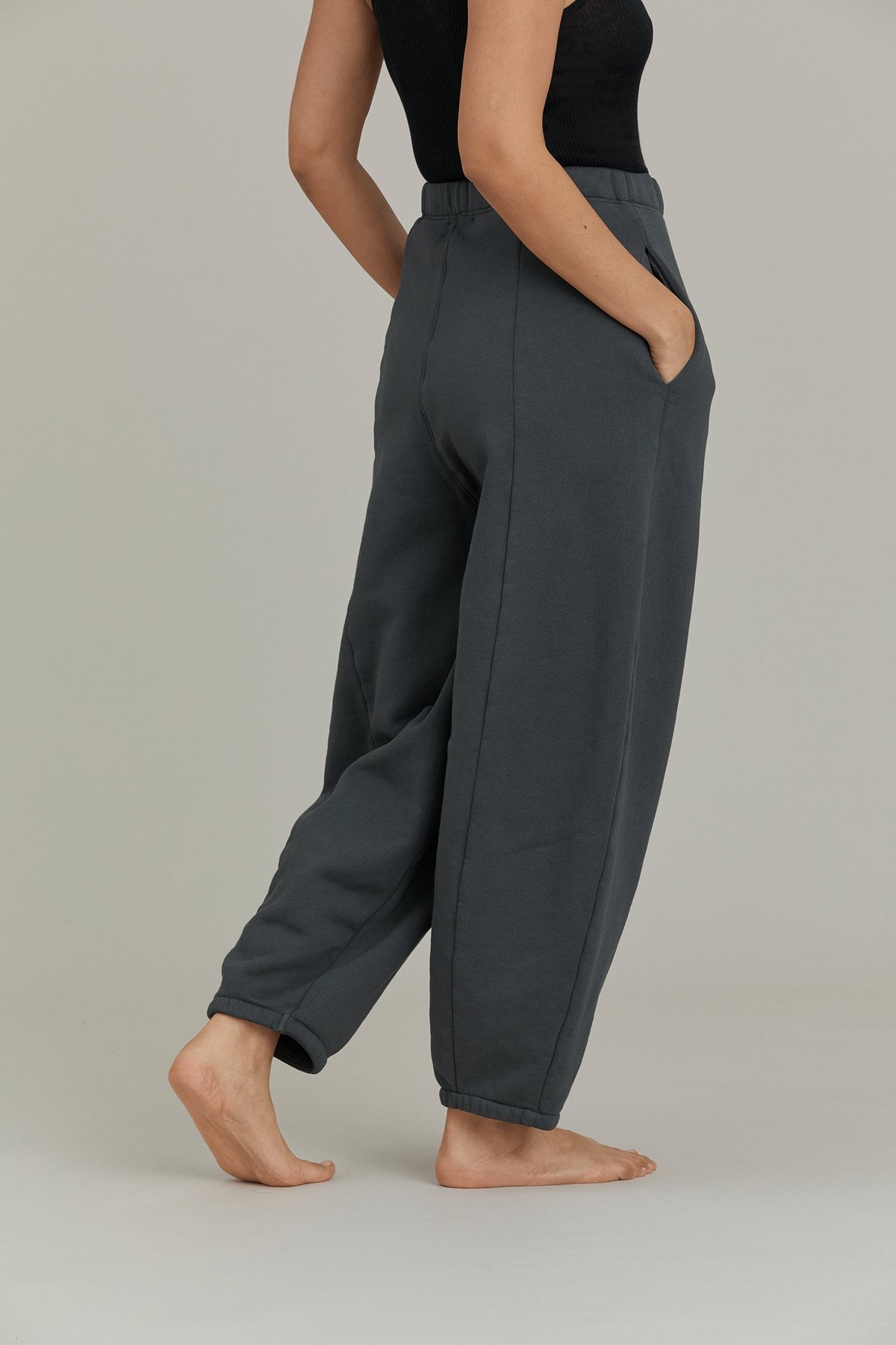 Black Crane Wide Pants - Asphalt | Garmentory