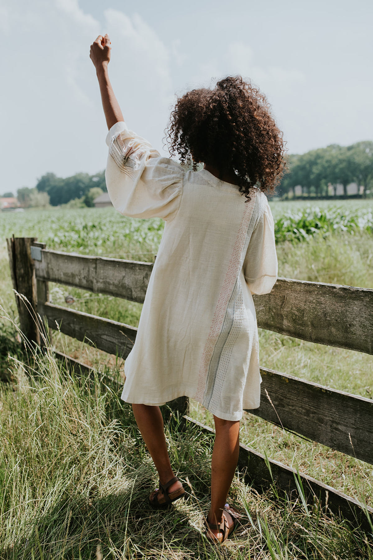 World of Crow handcrafted shirt dress - Off white | Garmentory