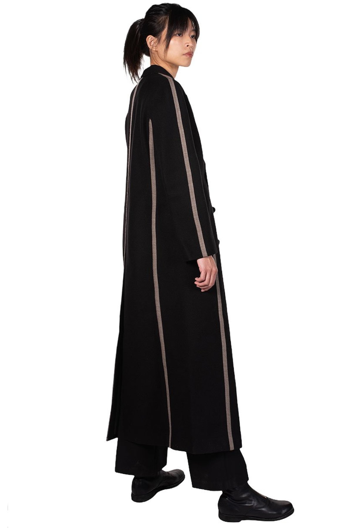 Oude Waag Ribbon Trim Wool Coat - Blue/Black | Garmentory