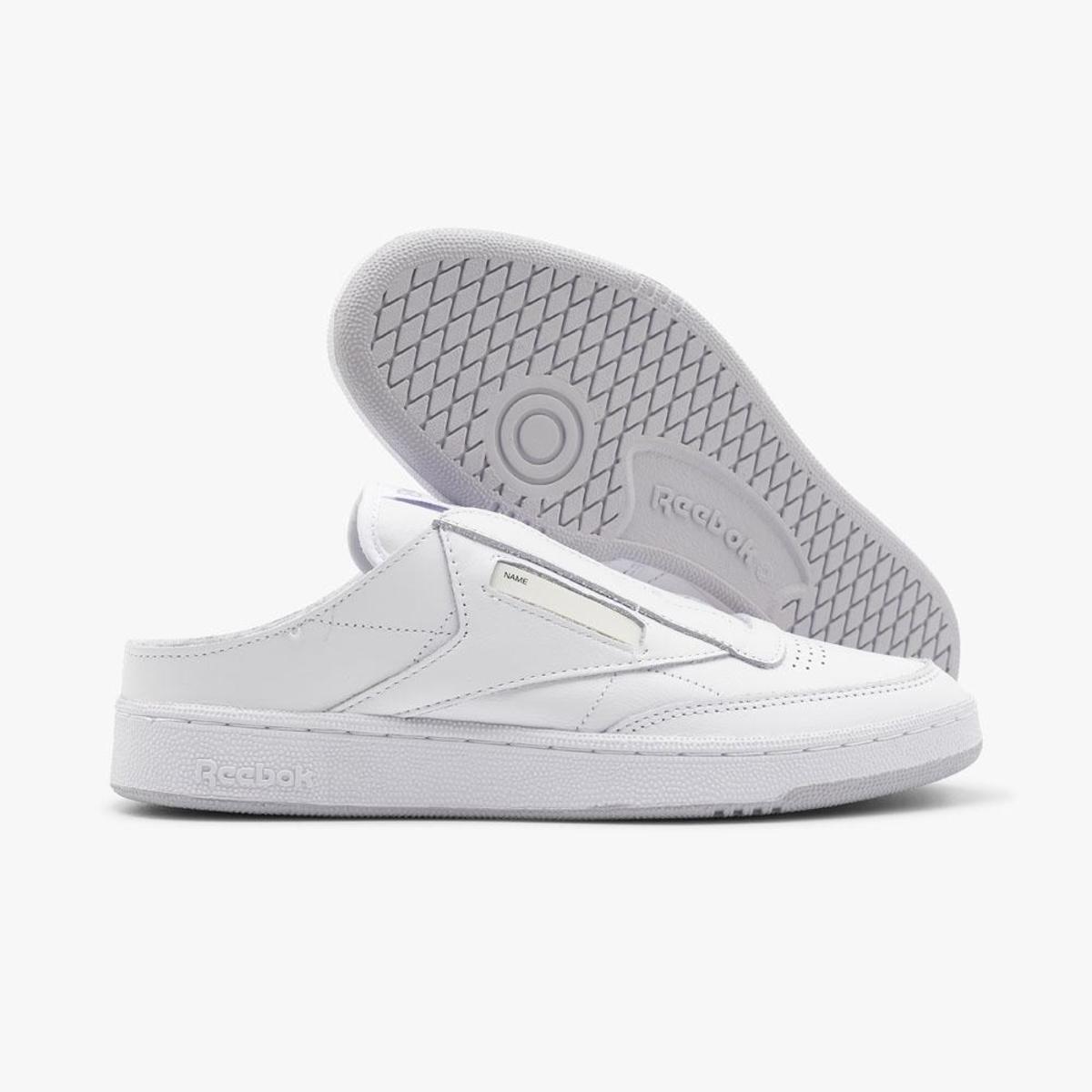 Reebok x BEAMS Club C Laceless Mule White / White - Cold Grey | Garmentory