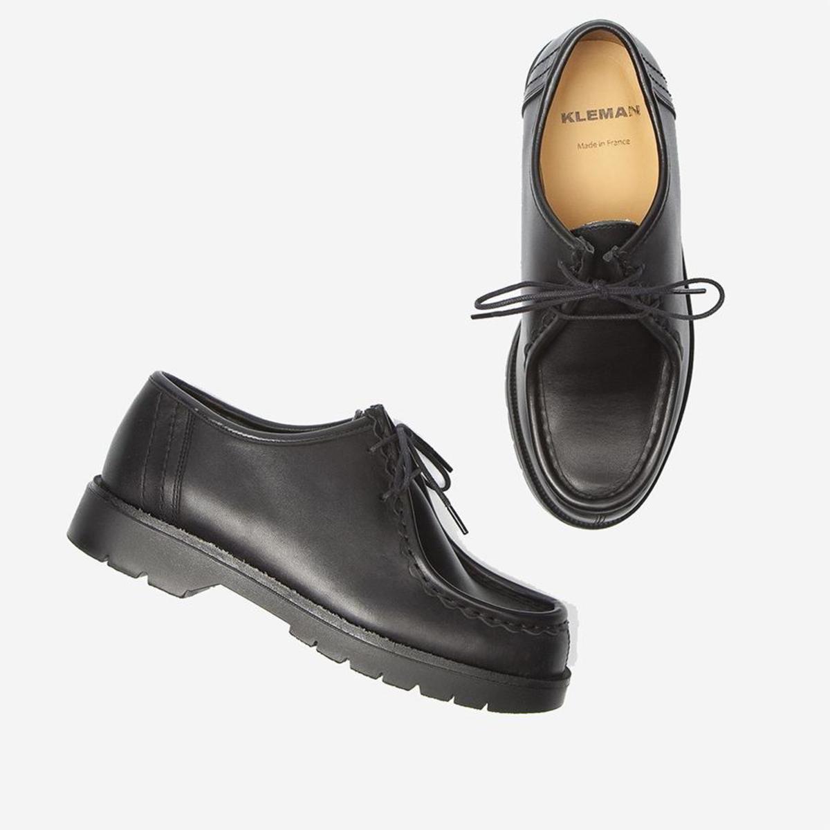Kleman Padror Leather Tyrolean Shoes - Black | Garmentory
