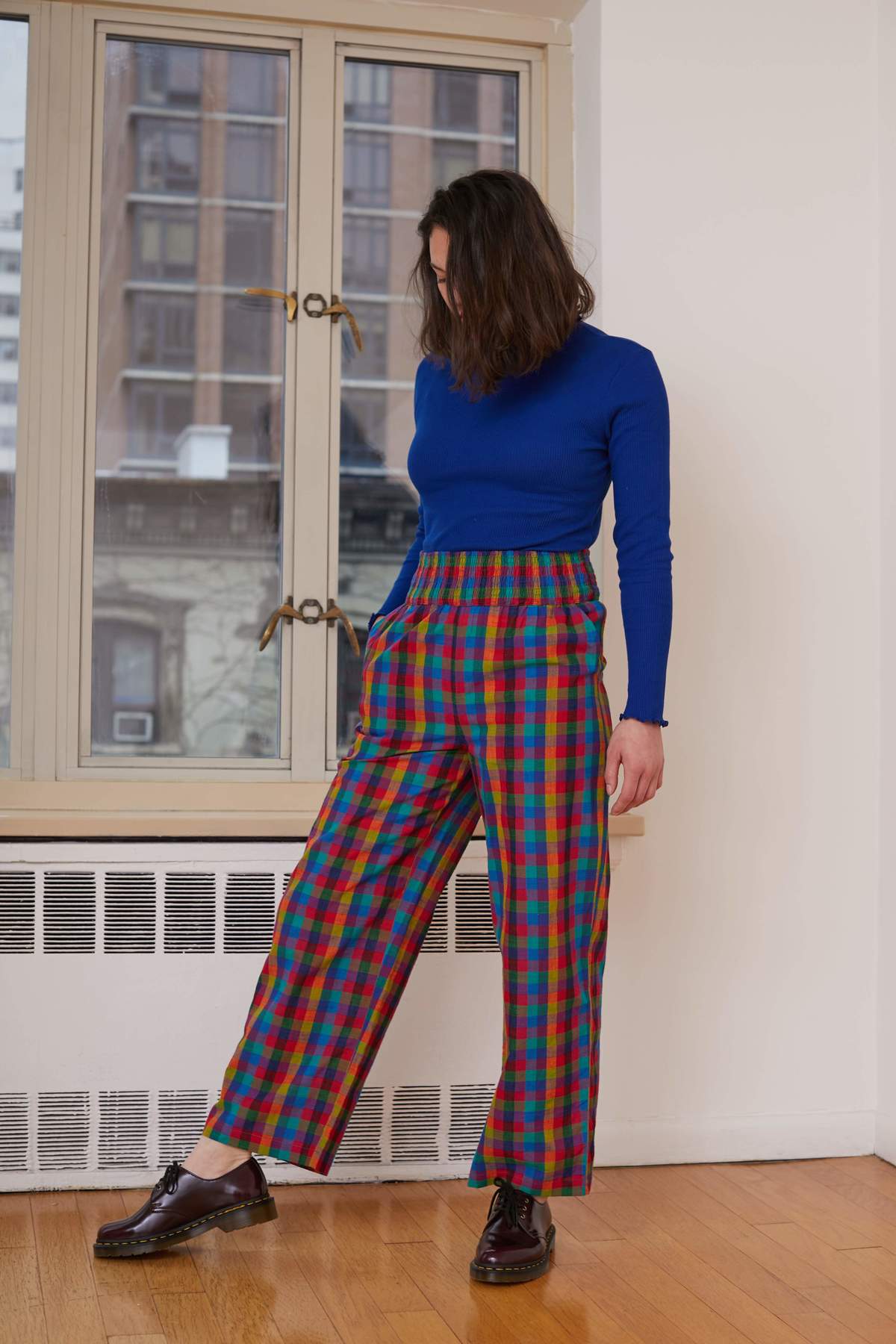 RUJUTA SHETH All Day Smocked Pant - Mini Multi Chex | Garmentory