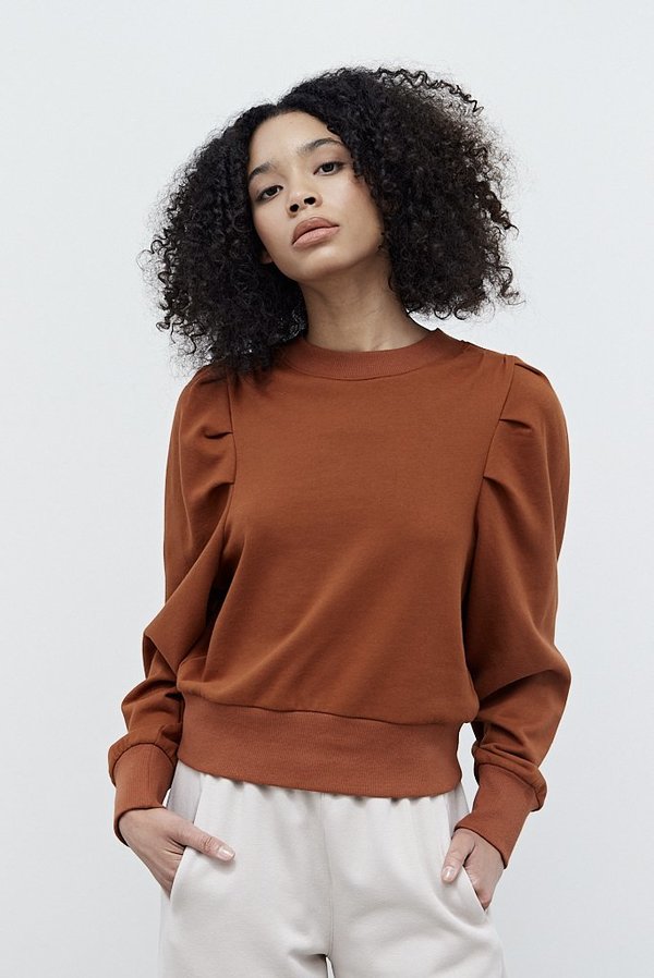 Grade & Gather Puff Shoulder Sweatshirt | Garmentory