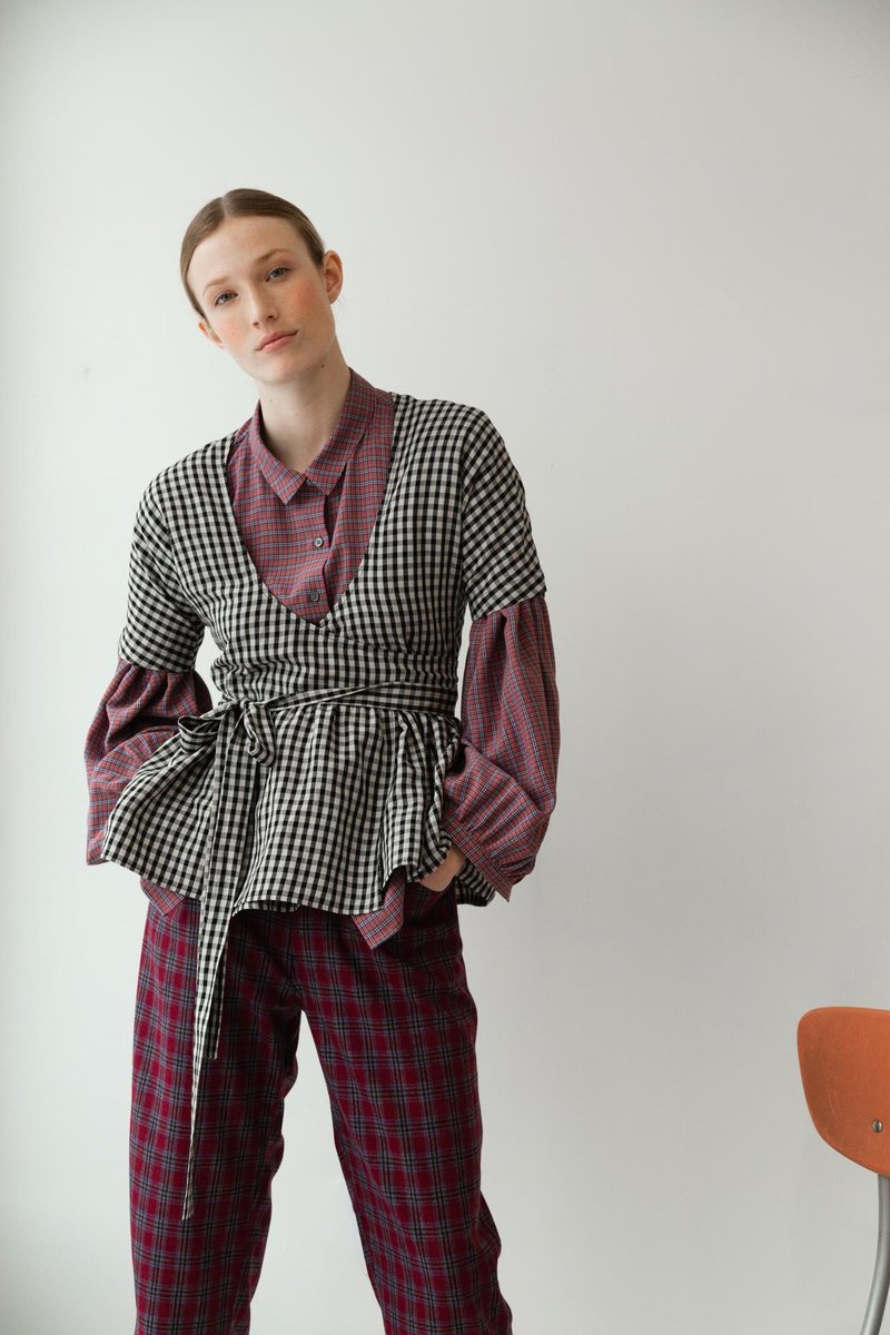 Caron Callahan Kati Top - Black Gingham | Garmentory