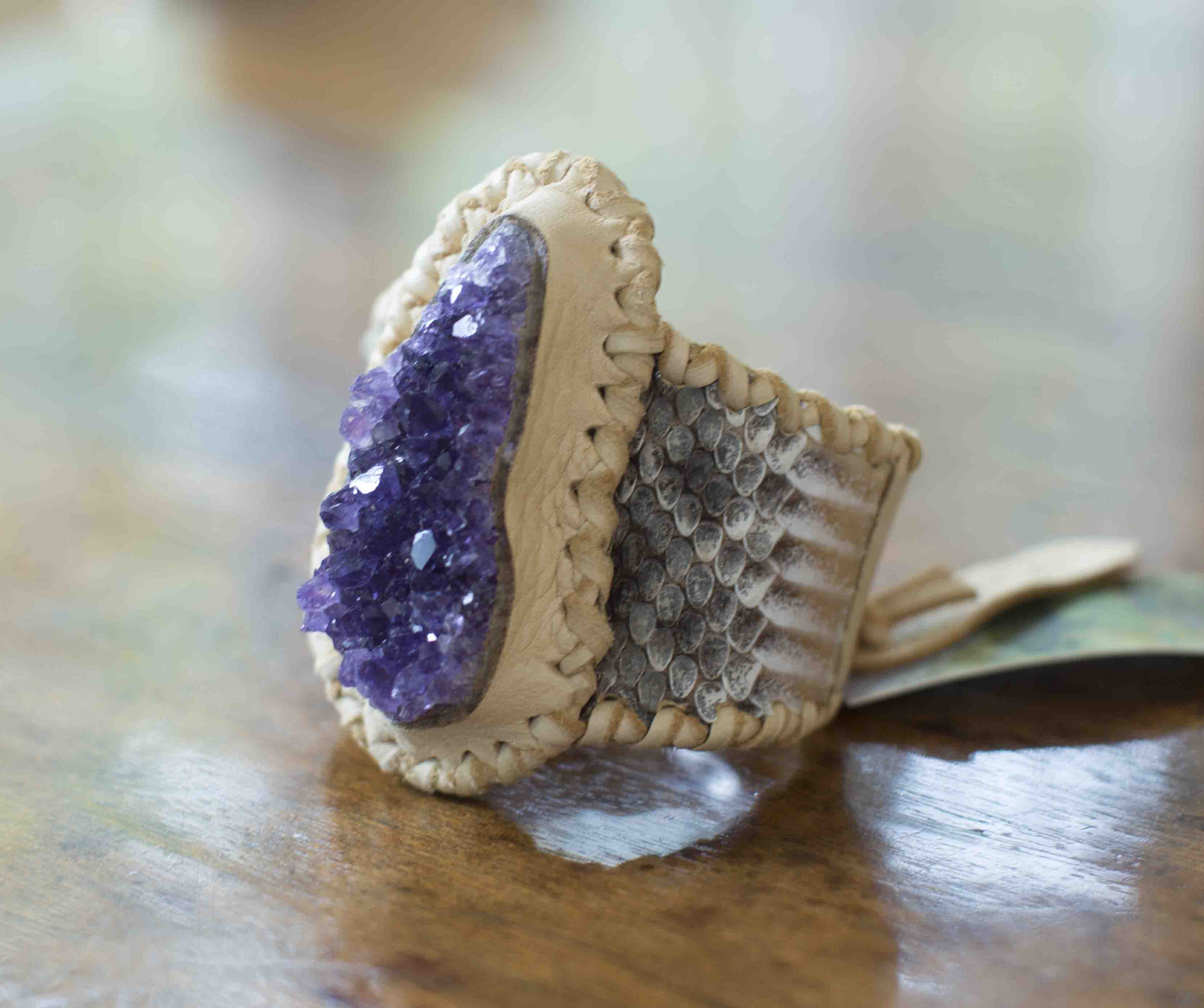 Phoenix Two Moons Amethyst Cluster Narrow with Snake | Garmentory