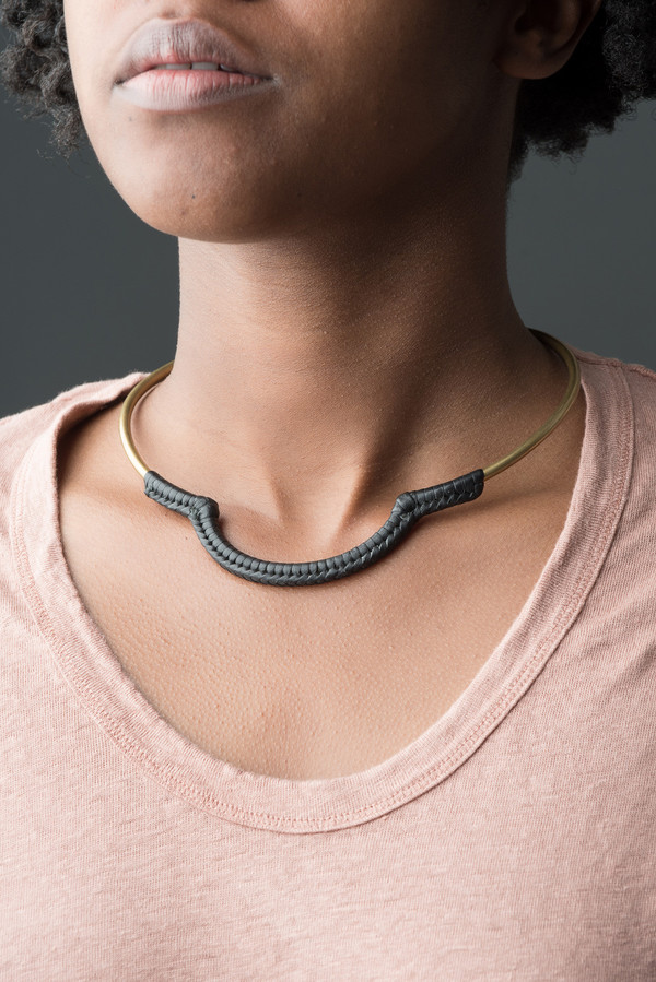 Matthew Ready Braided Neck Cuff in Black | Garmentory