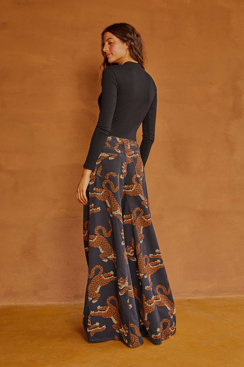 Farm Rio Leopard Canvas Pants | Garmentory