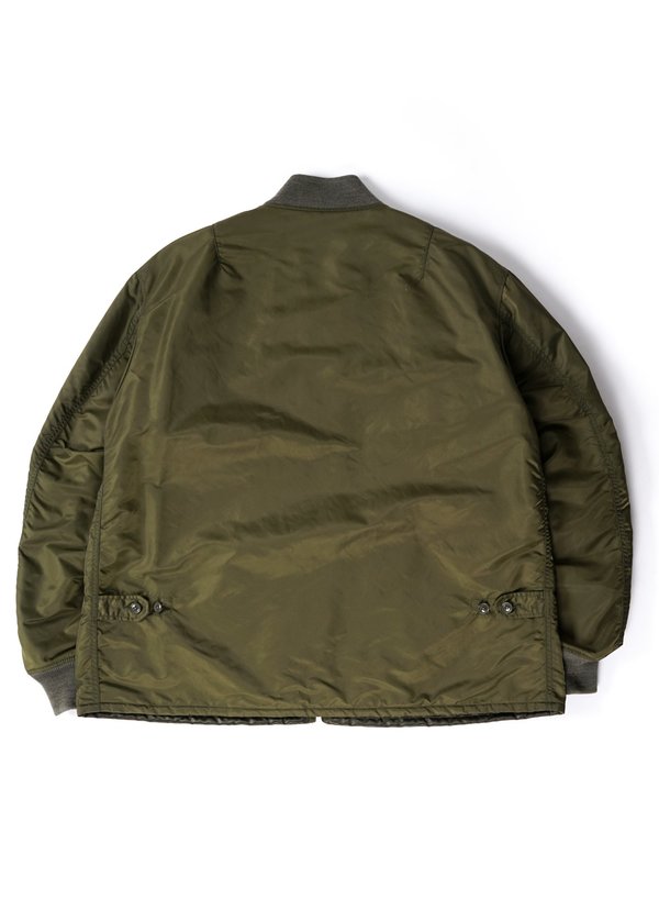 Engineered Garments Flight Satin Nylon Aviator Jacket - Olive | Garmentory