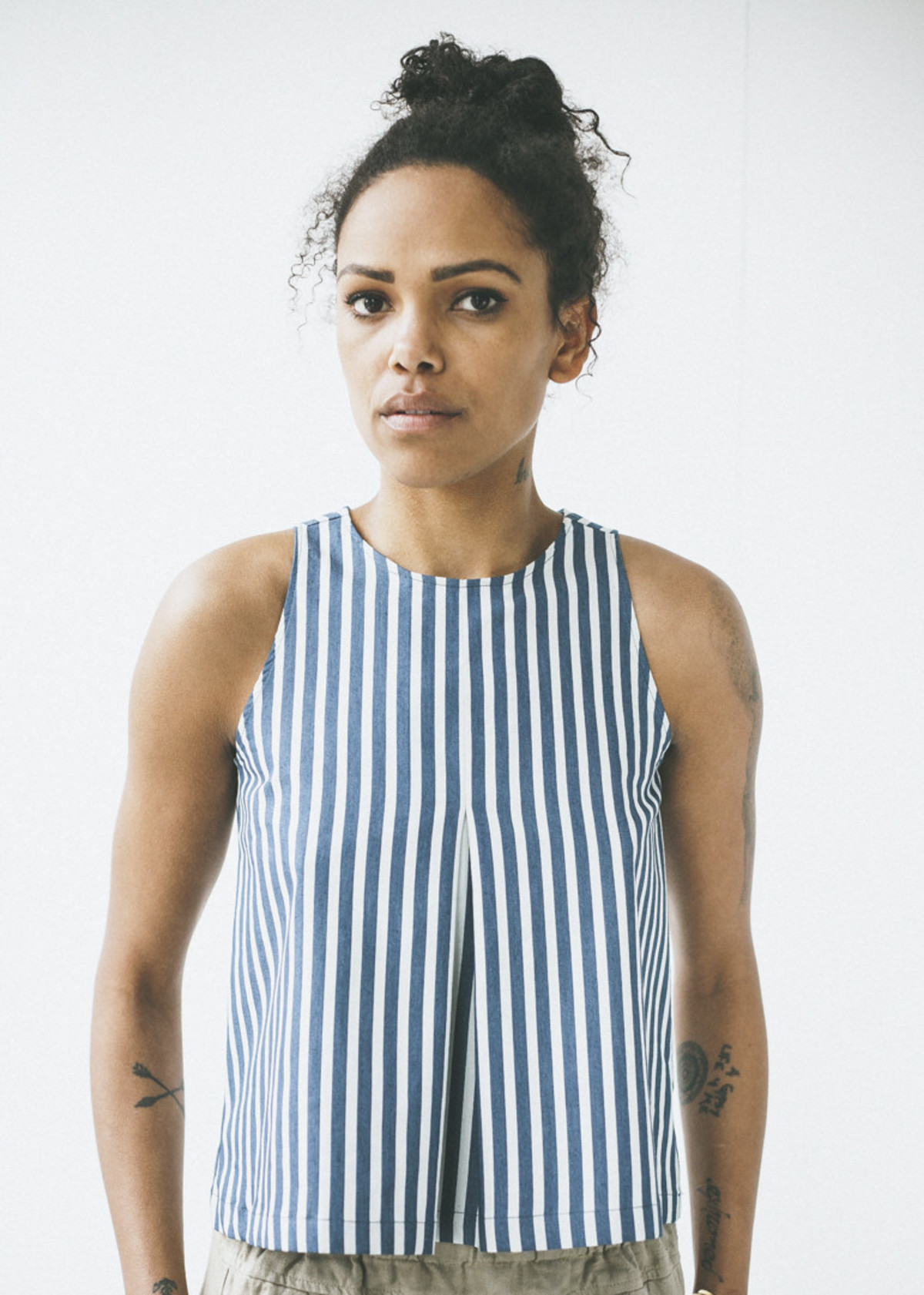 Amanda Moss Piper Top - Blue/White Stripe | Garmentory