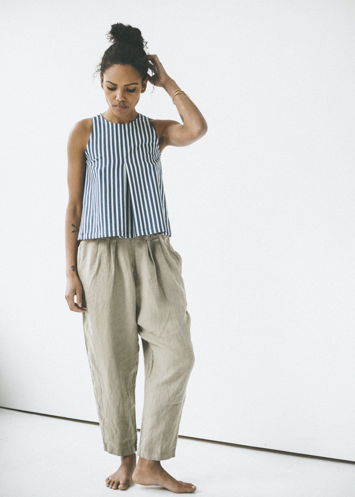 Amanda Moss Piper Top - Blue/White Stripe | Garmentory