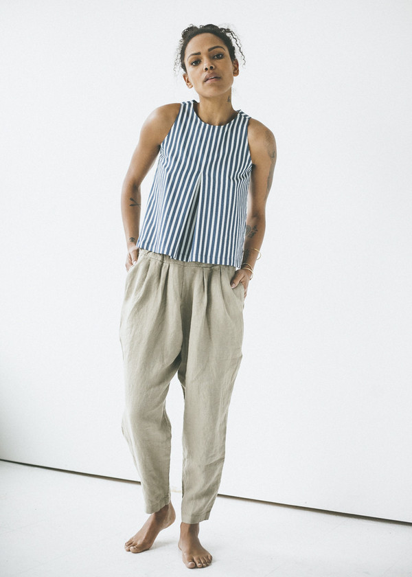 Amanda Moss Piper Top - Blue/White Stripe | Garmentory