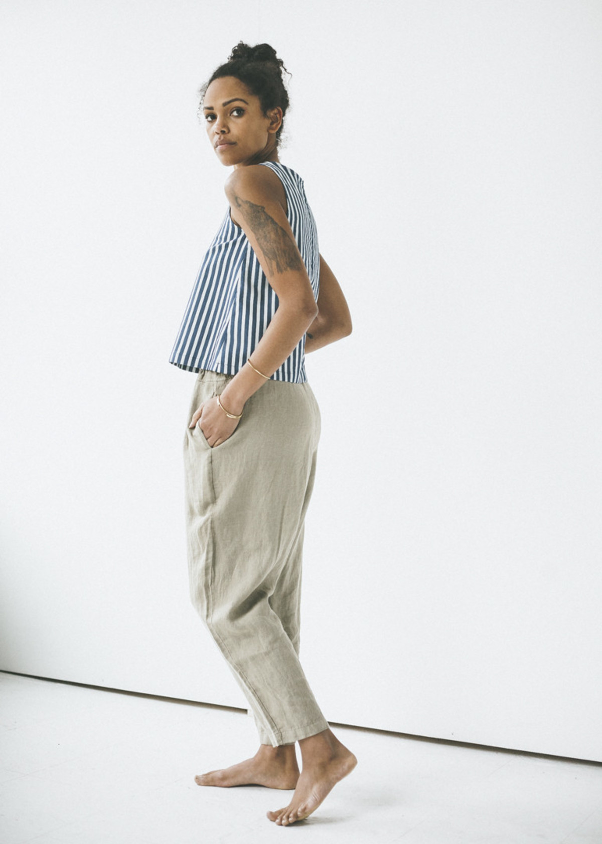 Amanda Moss Piper Top - Blue/White Stripe | Garmentory