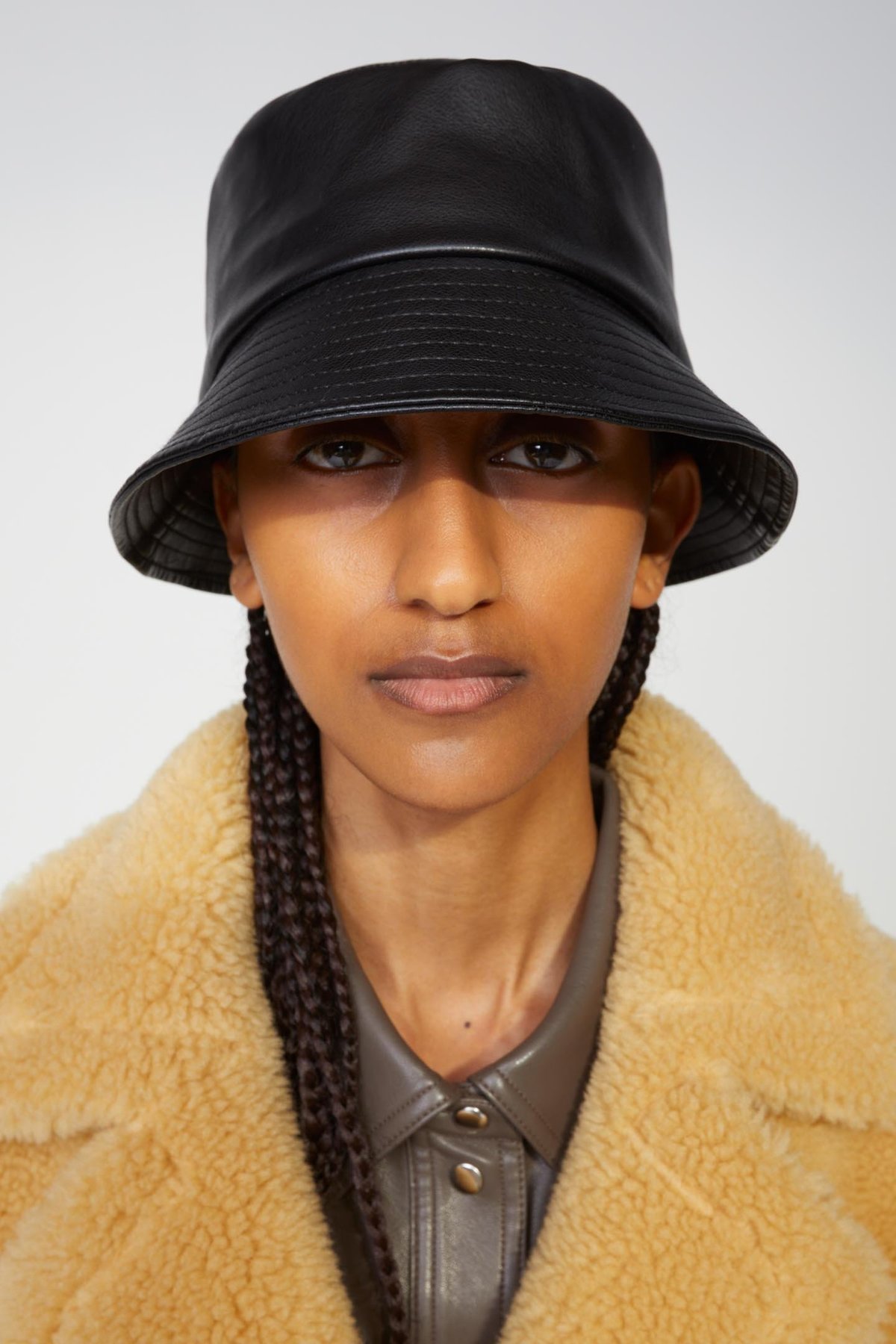 Stand Vida Faux Leather Bucket Hat - Black | Garmentory