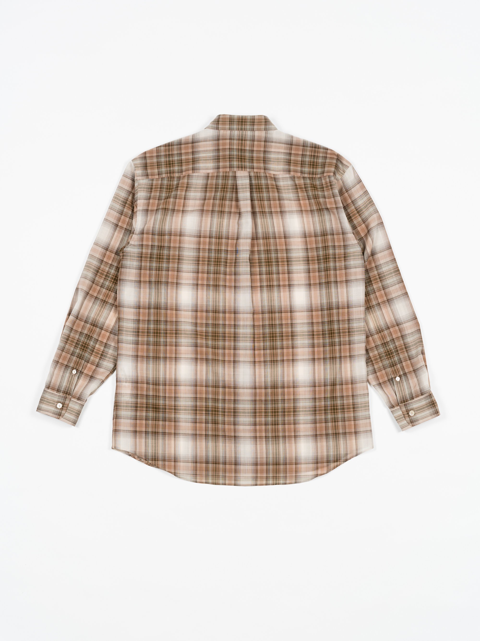 Auralee Wool Recycled Polyester Cloth Shirt - Beige Check | Garmentory
