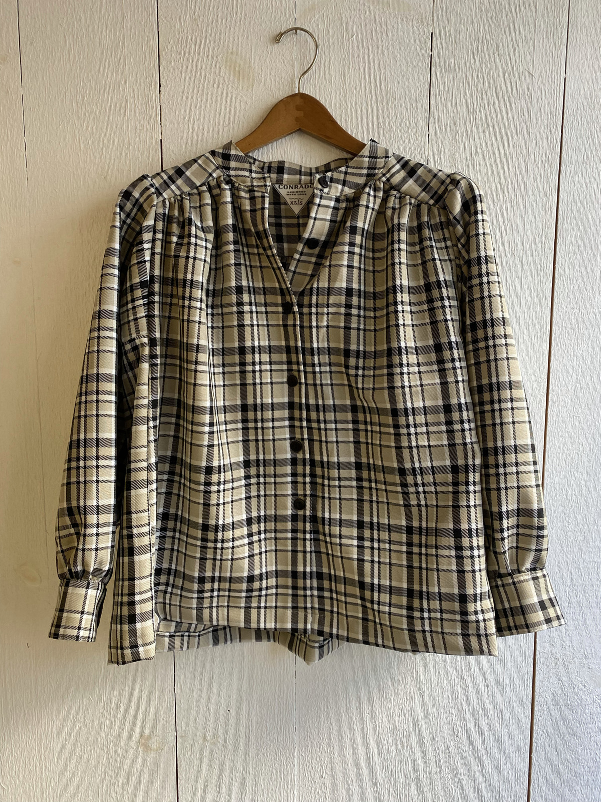 Conrado Luna Top - Cream Plaid | Garmentory