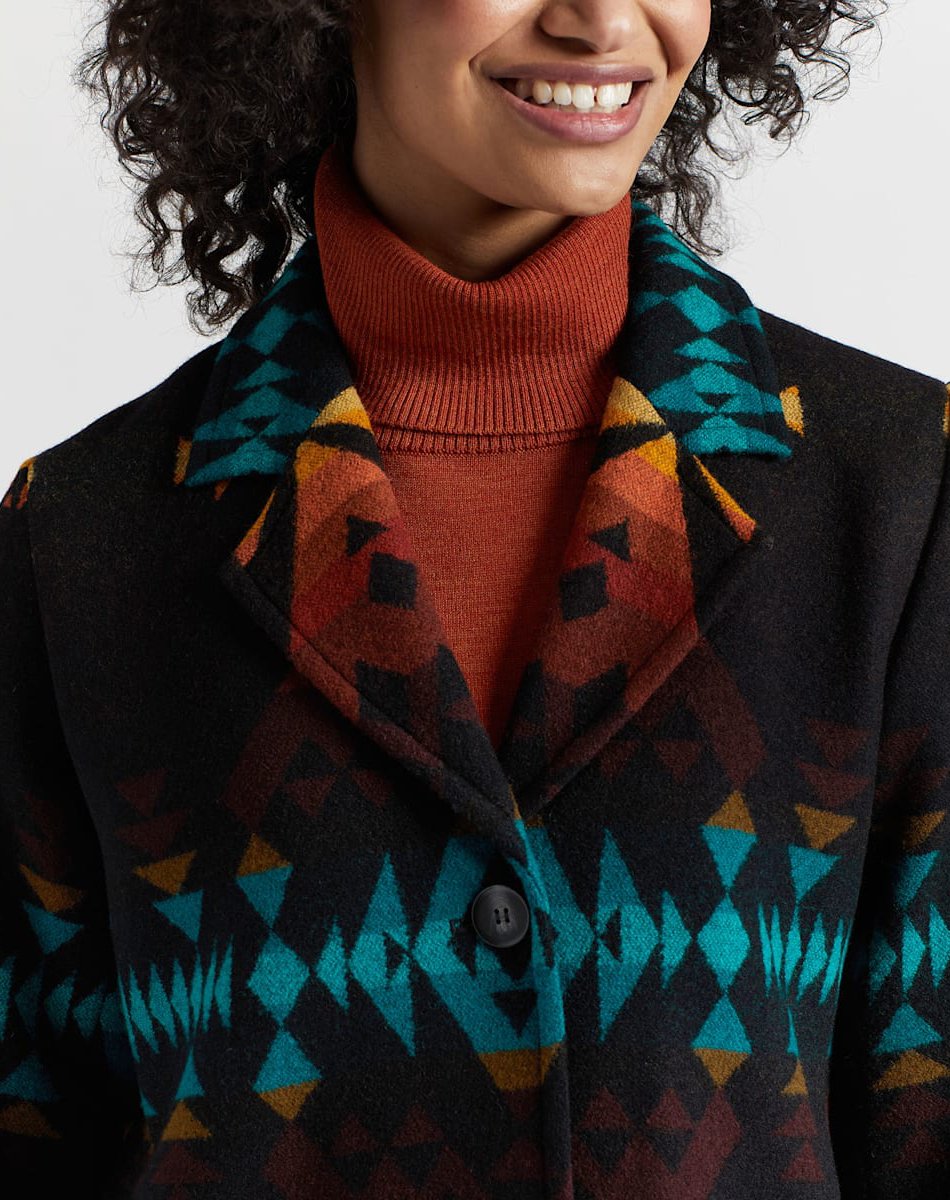Pendleton Saddle Mountain Blanket Coat - Black Diamond Peak | Garmentory