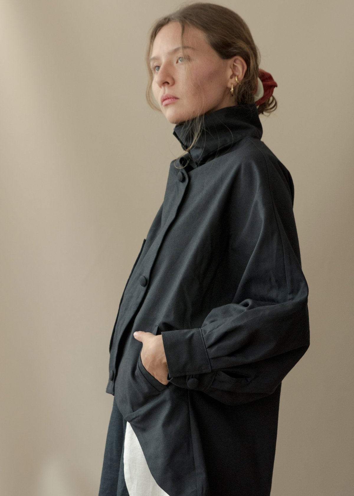 Nin Studio Flight Jacket Long - Black | Garmentory