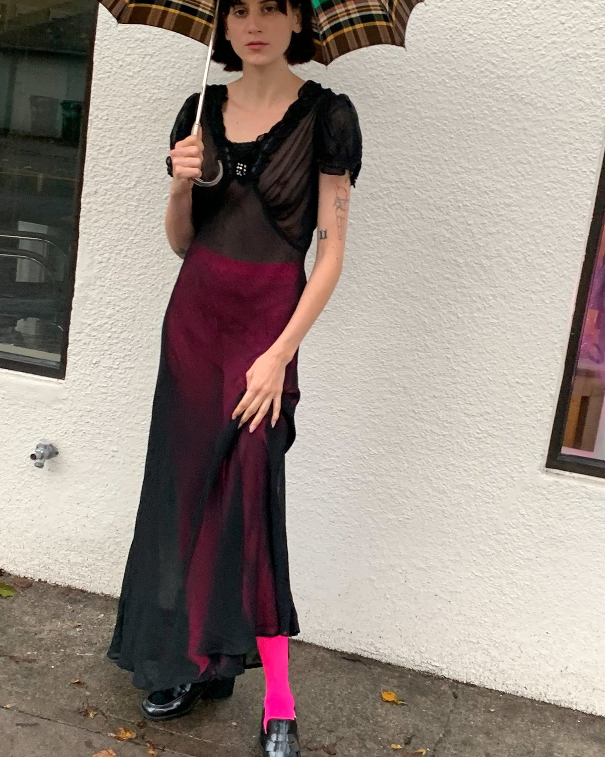 Vintage Banshee Sheer Bias Dress - Black | Garmentory