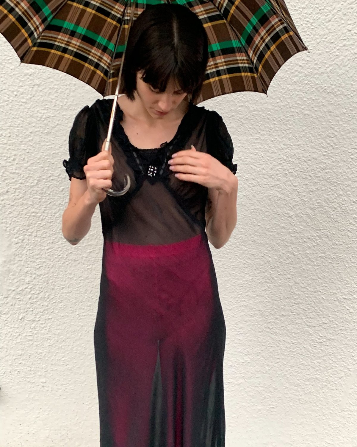 Vintage Banshee Sheer Bias Dress - Black | Garmentory