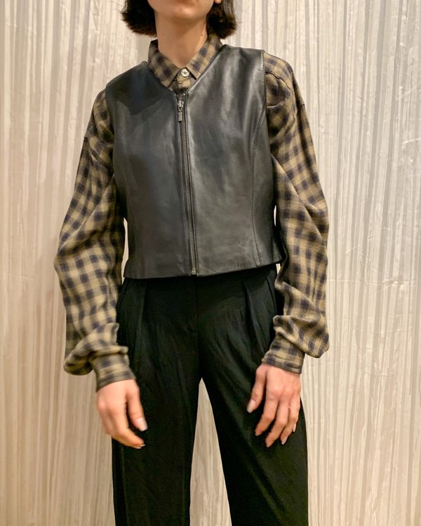 Vintage Banshee Zip Leather Vest | Garmentory