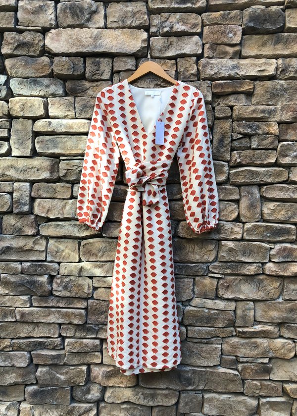 Corey Lynn Calter Aviva Diamond Midi Dress - ivory/clay | Garmentory