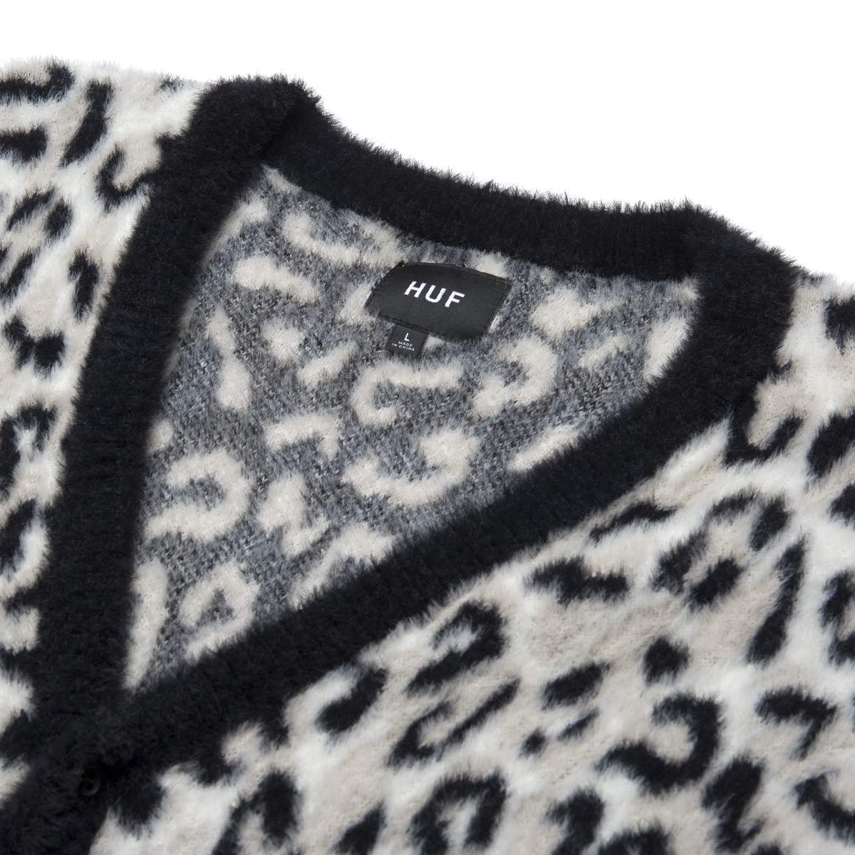 Unisex HUF Snow Leopard Cardigan - Black/White | Garmentory