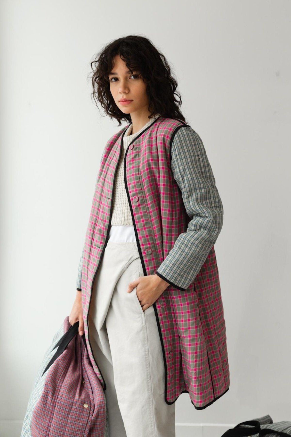 Caron Callahan Bea Coat - Quilted Plaid Combo | Garmentory