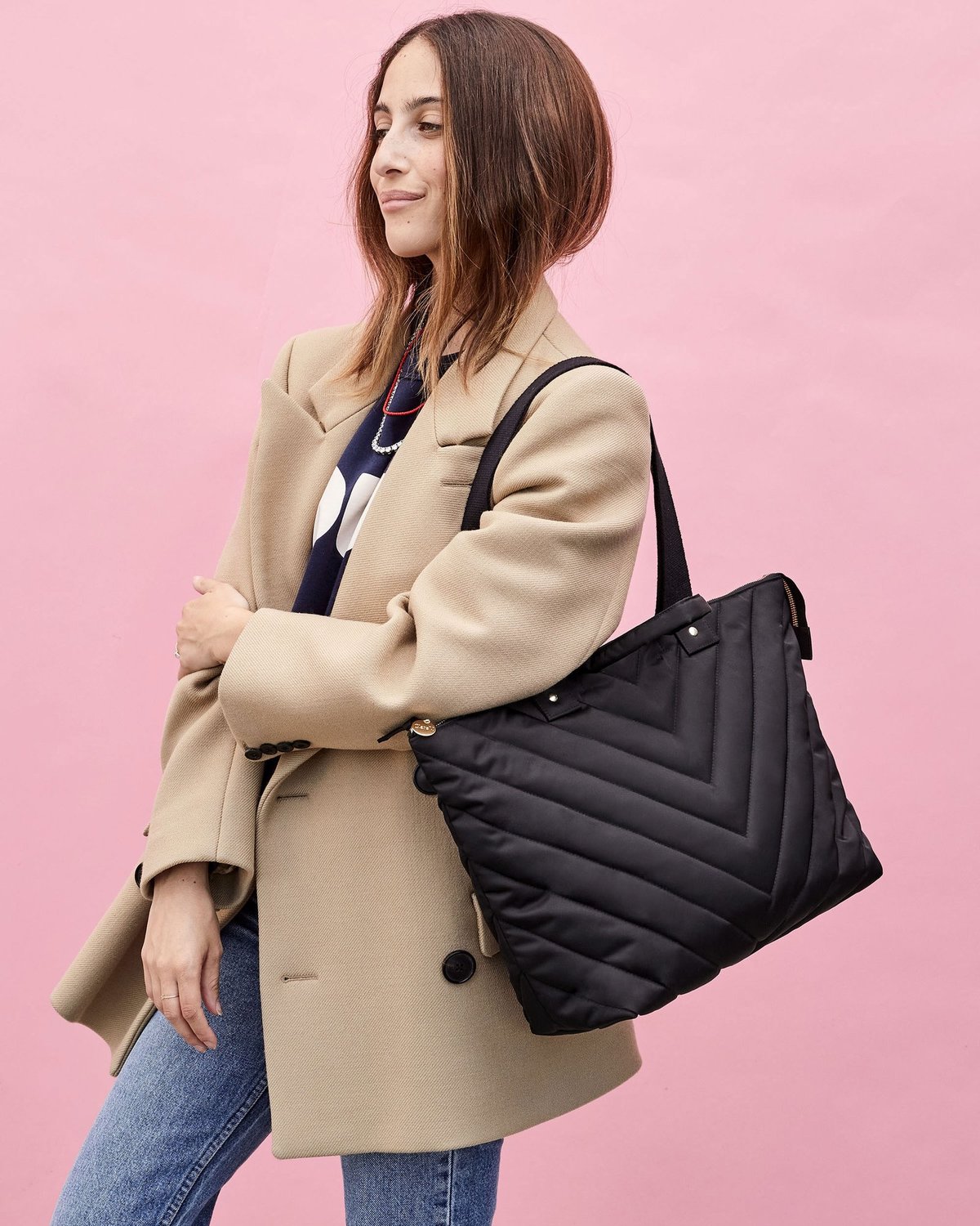 CLARE V. Le Zip sac Quilted V Puffer bag - Black | Garmentory