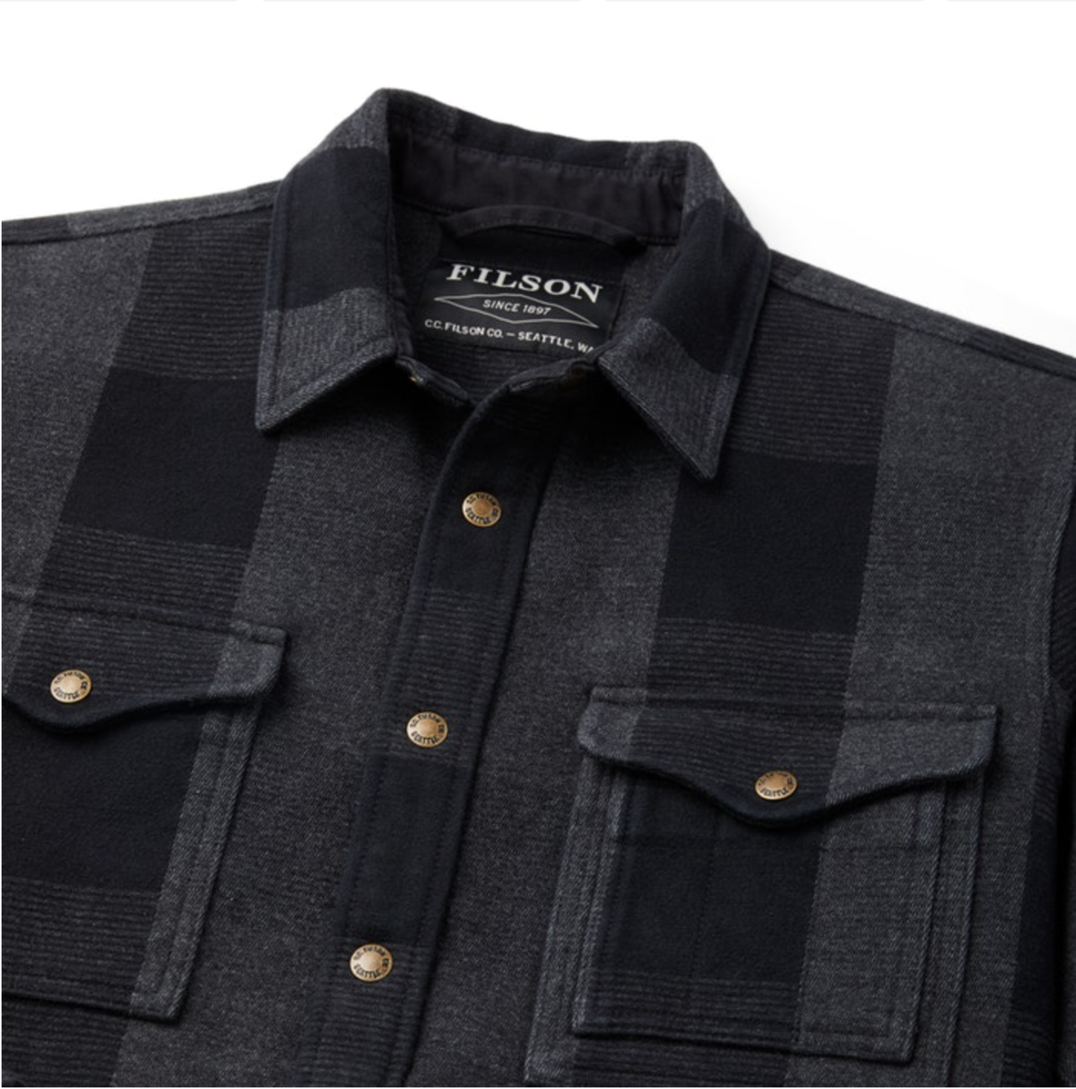 Filson Men's Beartooth Camp Jacket - Black/Gray Heather | Garmentory