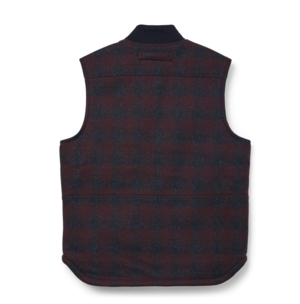 Filson Men's Lined Mackinaw Wool Work Vest - Maroon/Charcoal Plaid ...