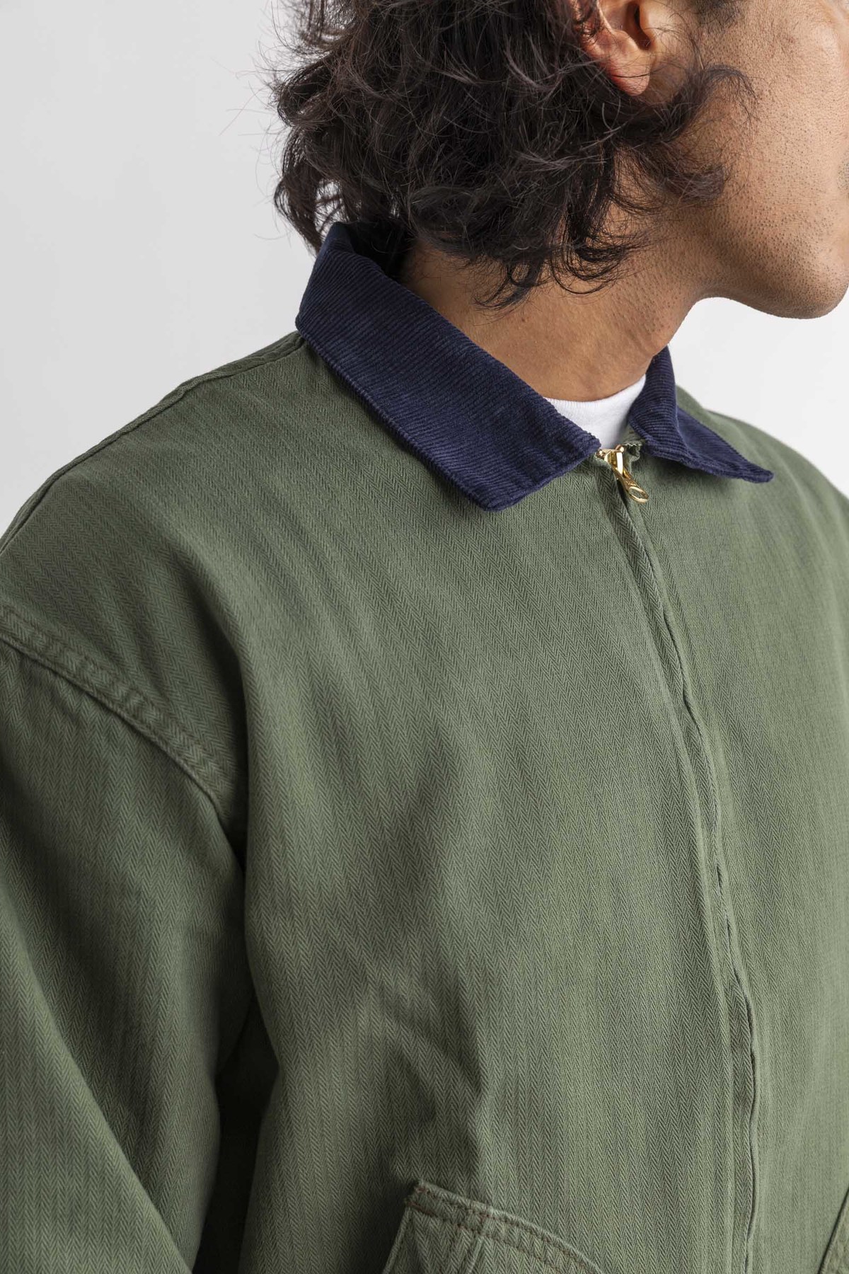 General Admission Herringbone Mechanics Jacket - Green | Garmentory