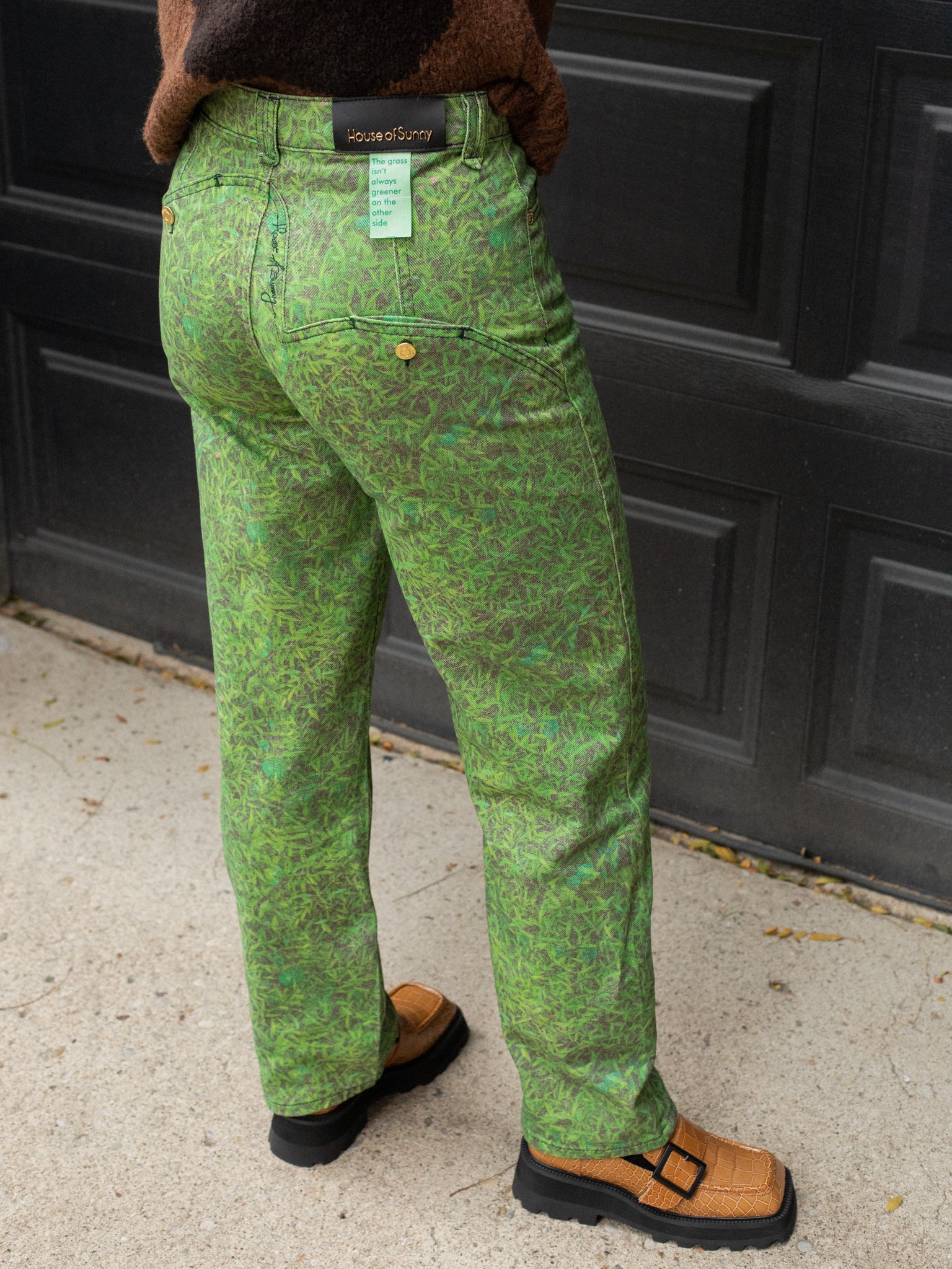 House of Sunny London Fields Jessie Denim - Grass print | Garmentory