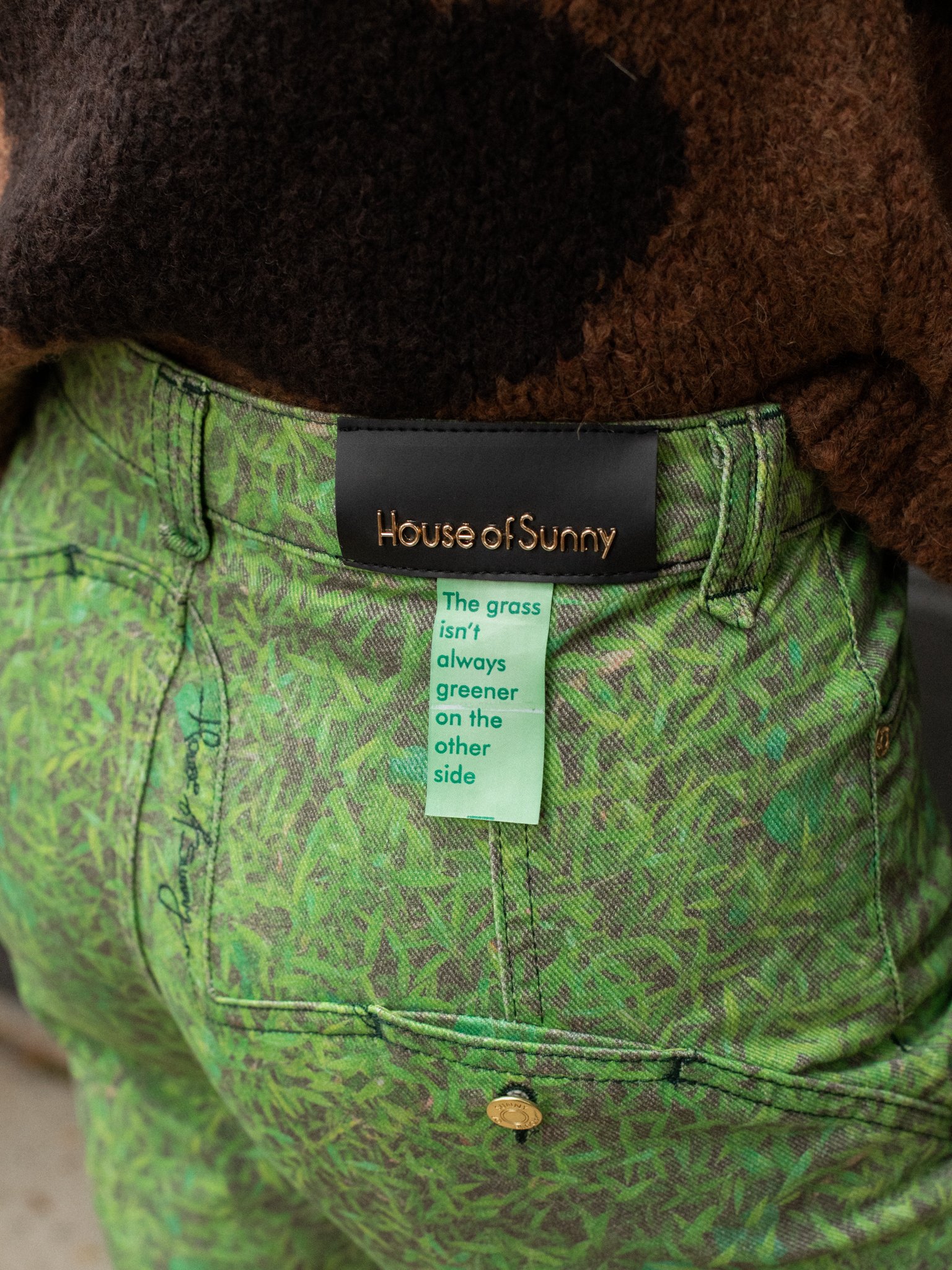 House of Sunny London Fields Jessie Denim - Grass print | Garmentory