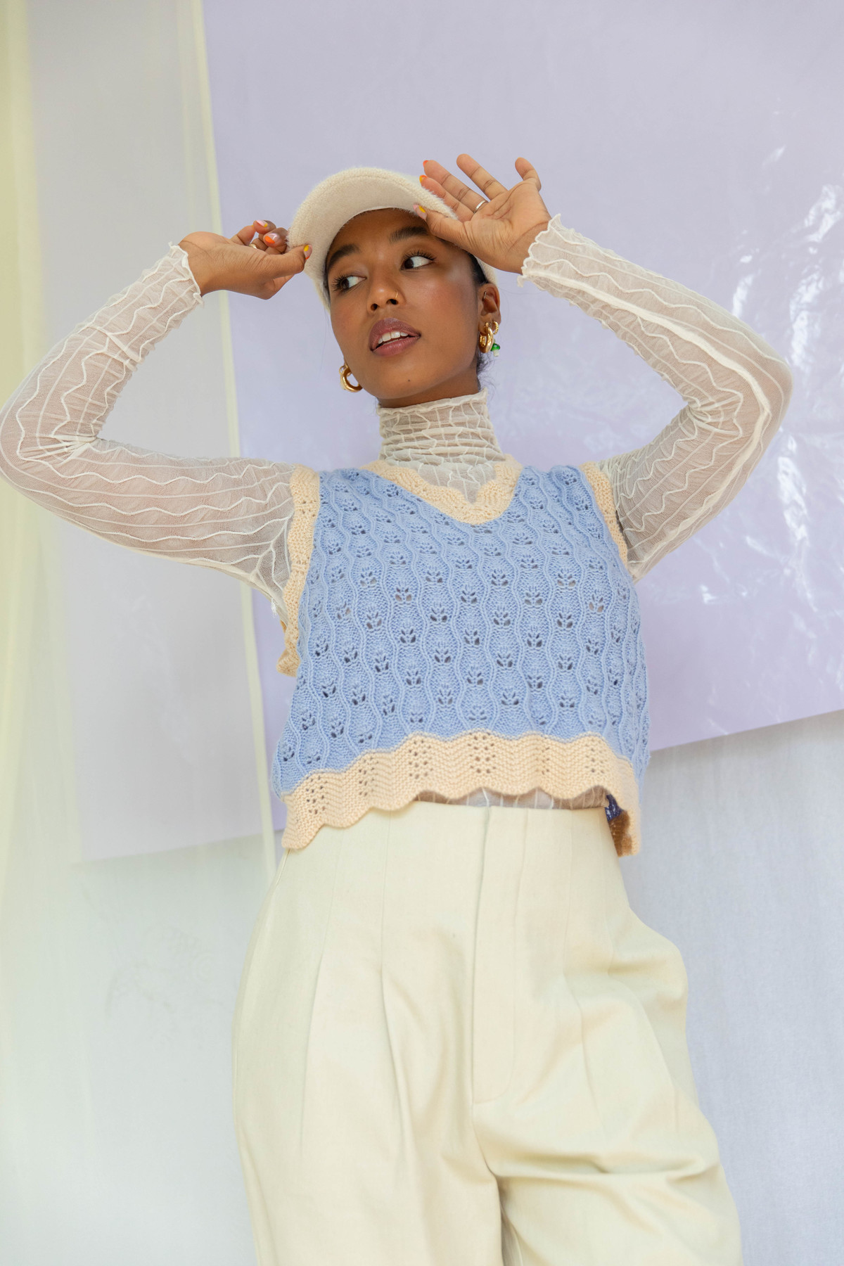 FIND ME NOW Carrie Knit Vest - Powder Blue | Garmentory