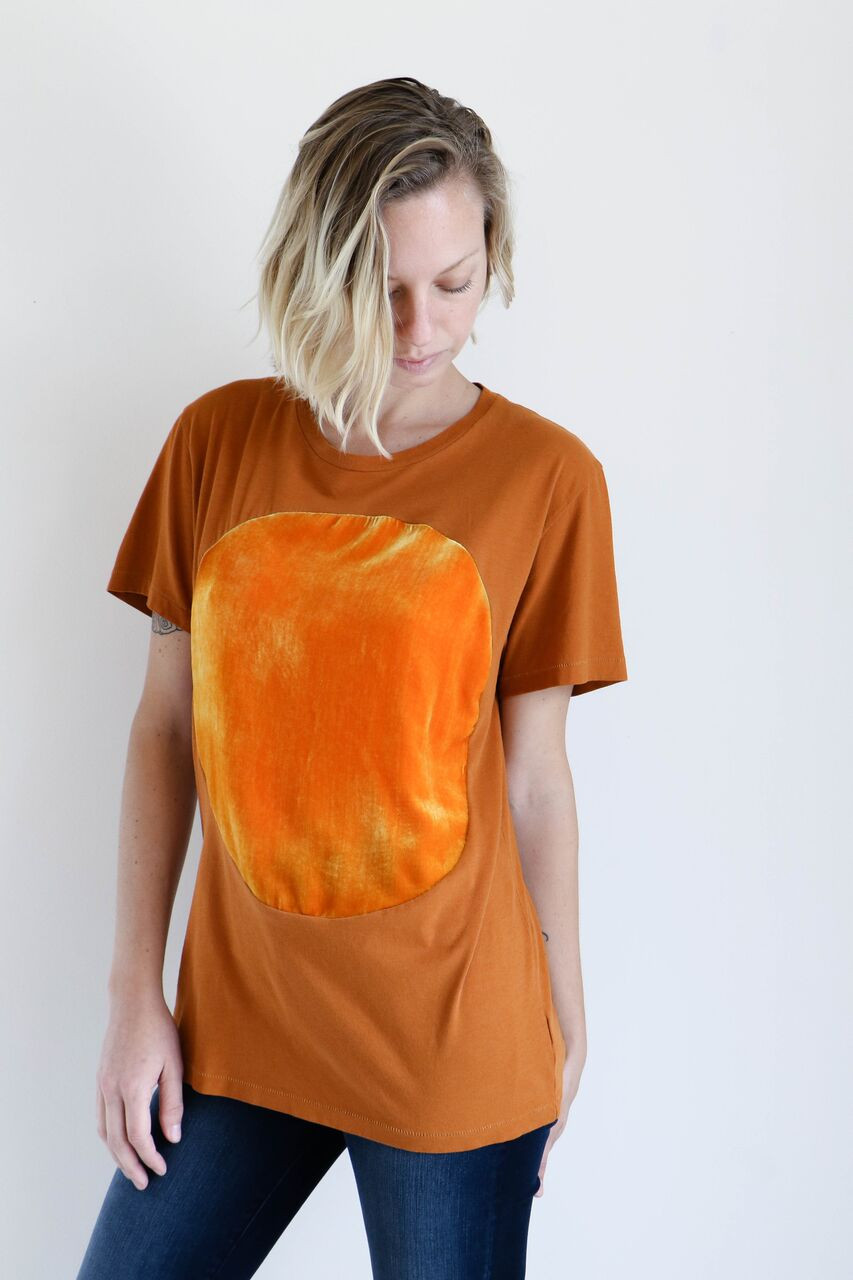 Unisex Correll Correll Velvet Circle T-Shirt in Tumeric | Garmentory