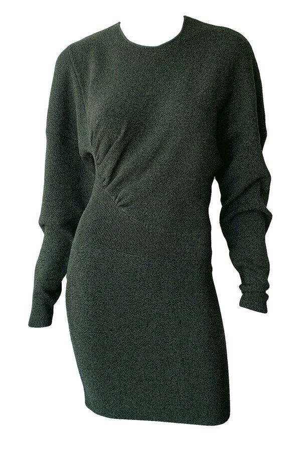 Ganni Melange Knit Dress - GREEN | Garmentory