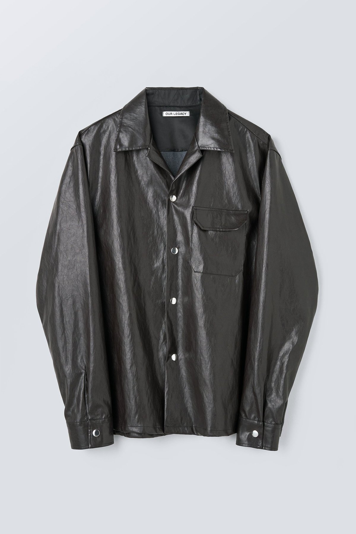 Our Legacy Fake Leather 'Venice' Blouson Jacket - Dark Brown | Garmentory