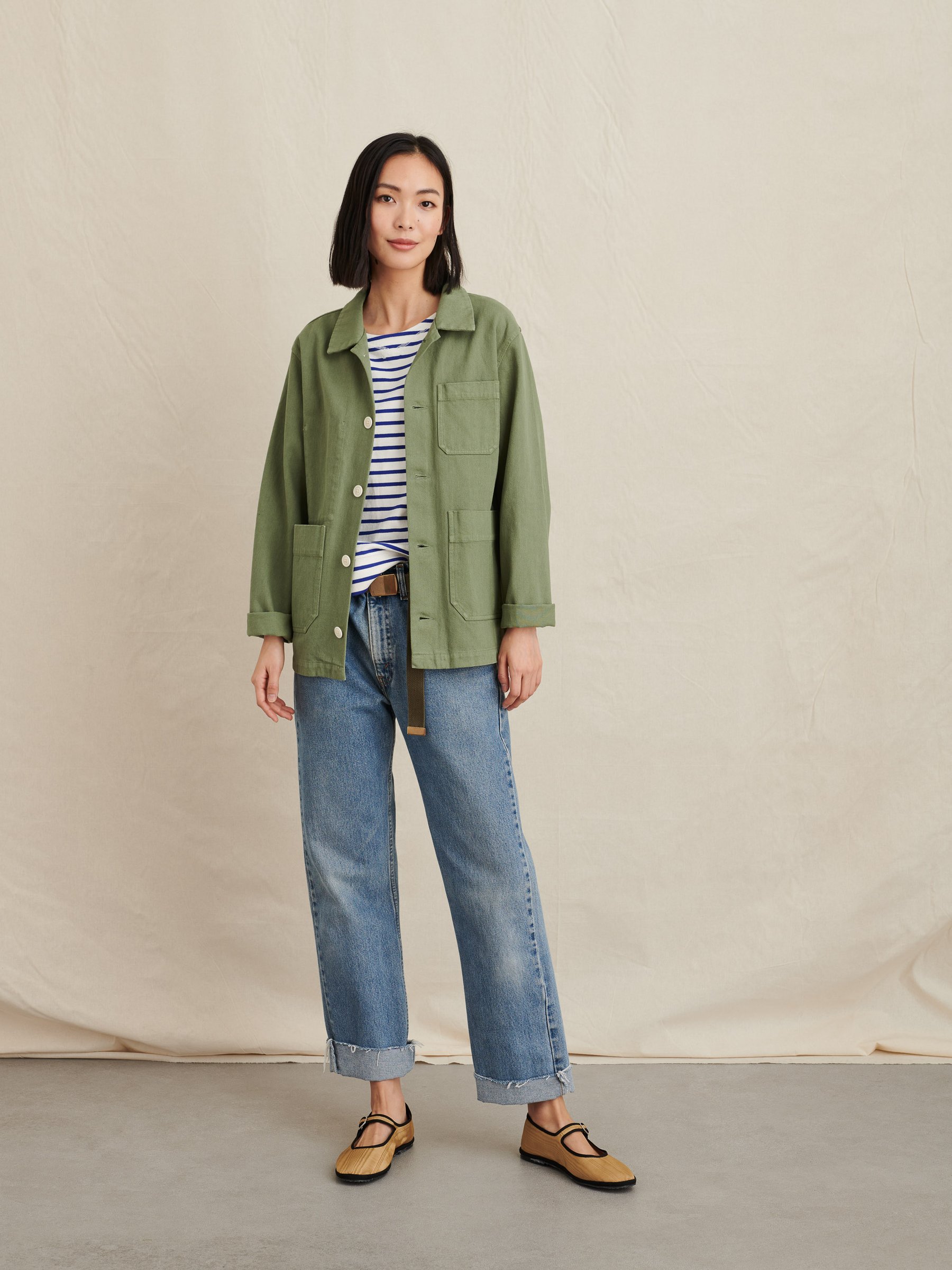 Alex Mill – Recycled Denim Britt Jacket in Sage | Garmentory