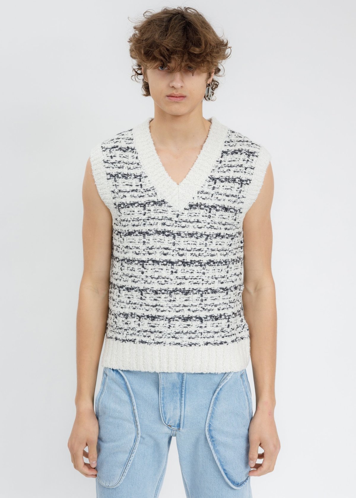 we11done Tweet Knit Vest - white | Garmentory