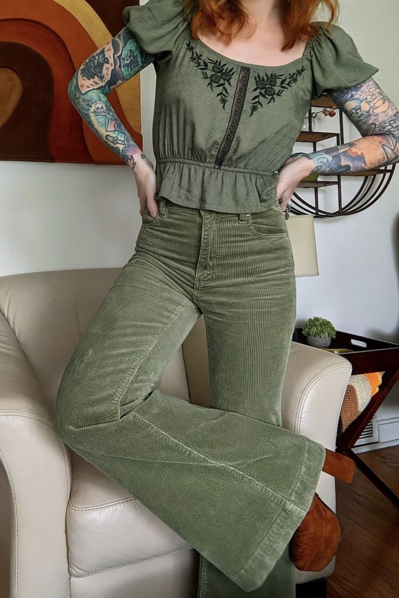 Rolla's Eastcoast Cord Flare - Fern | Garmentory