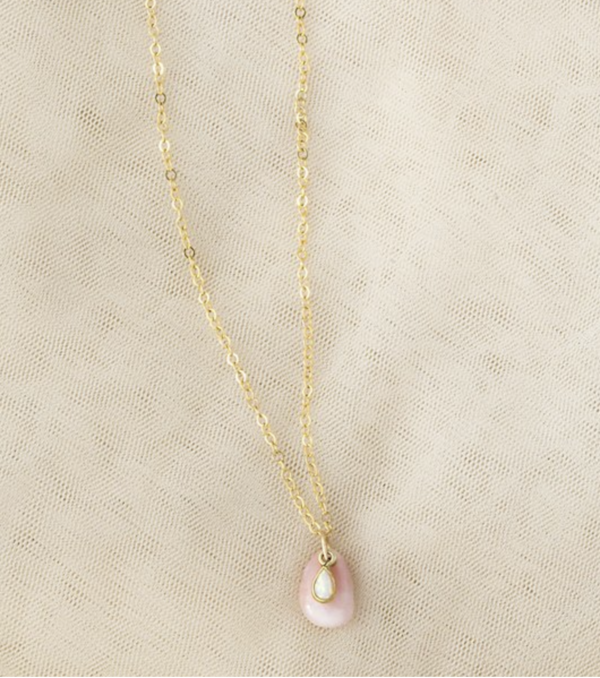 Native Gem Mini Opal Pixie Necklace - Gold | Garmentory
