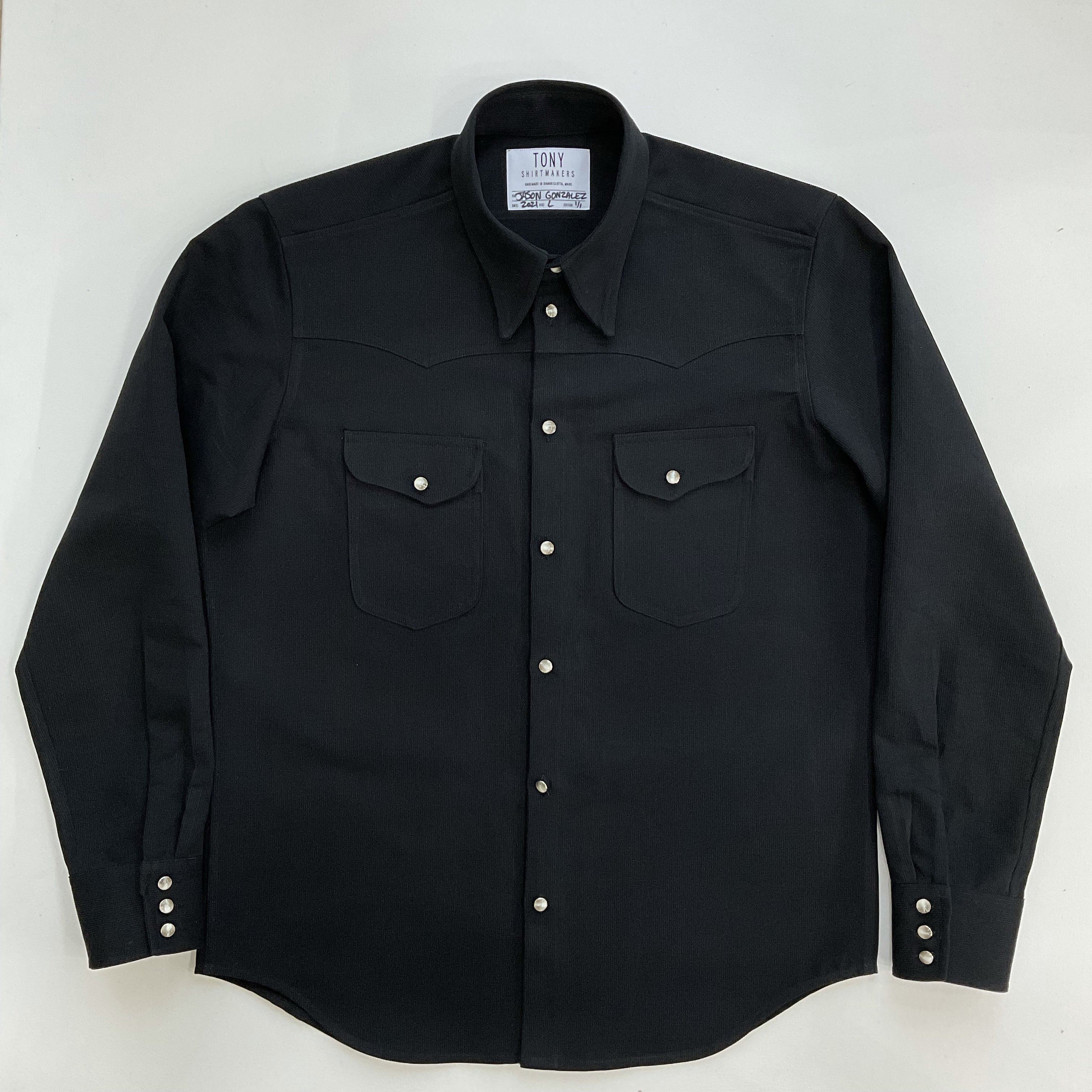 Tony Shirtmakers 9 Oz Whipcord Sawtooth Western Shacket - Black ...