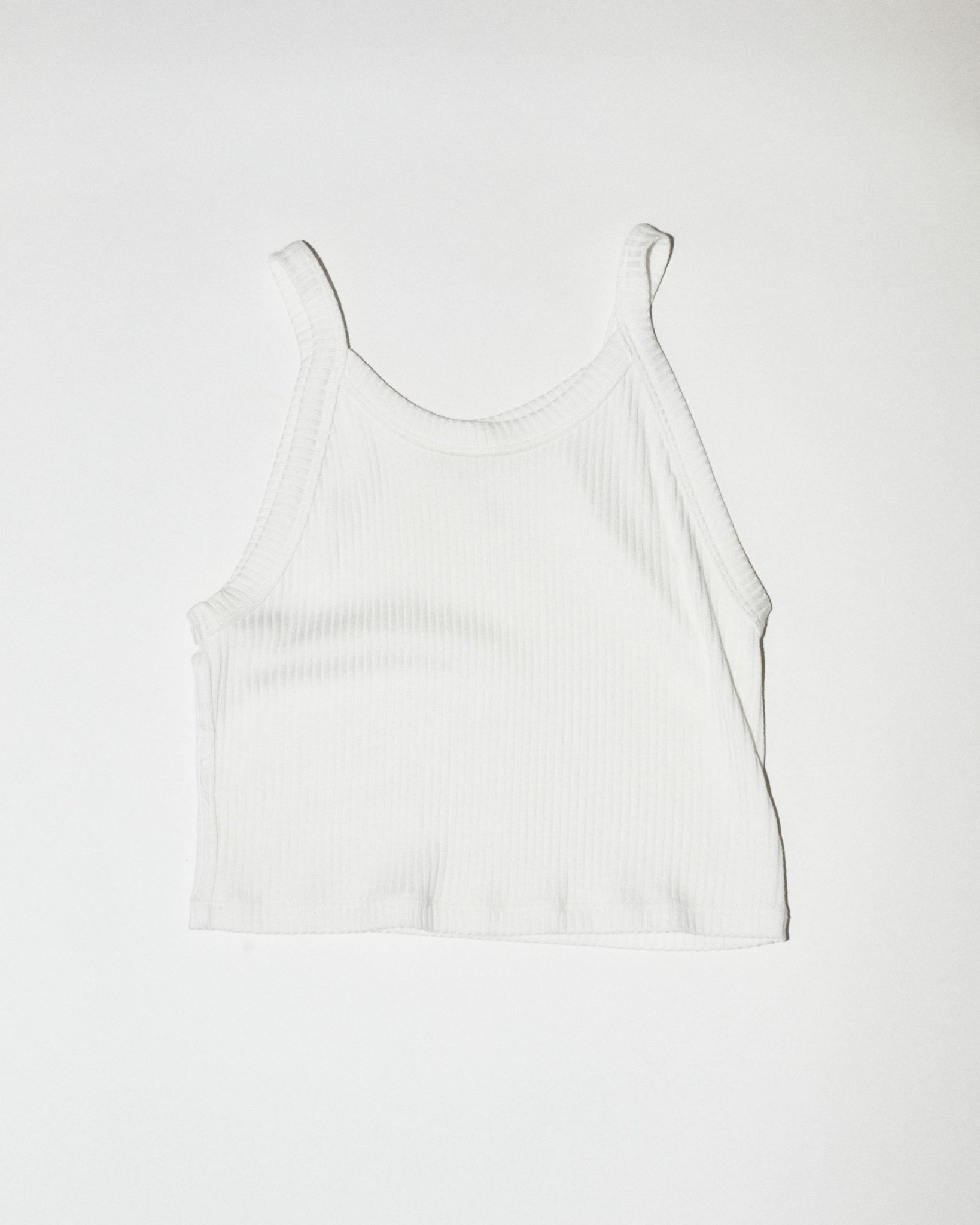 LESET Ali Crop Scoop Neck Tank - White | Garmentory