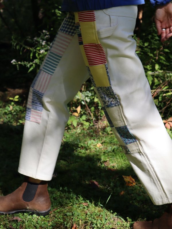 Marvin Ruby Quilted Park Checker Pant - Natural | Garmentory