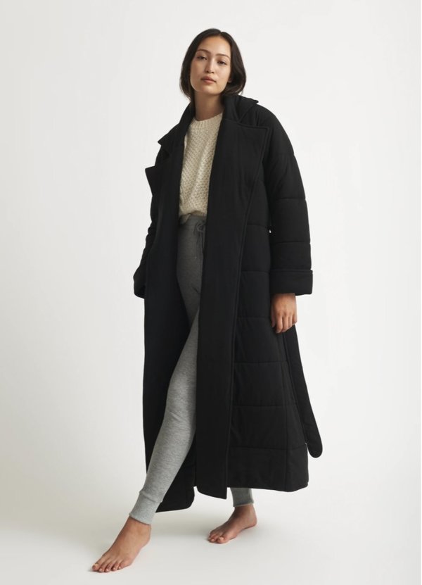 Skin Worldwide Sonya Quilted Robe - Black | Garmentory